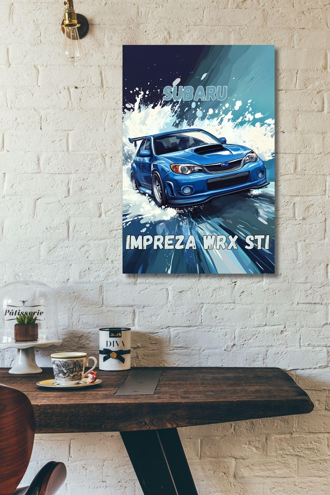 Subaru Impreza WRX Sti, Original Wall Art Poster Decor, Digital Car ...