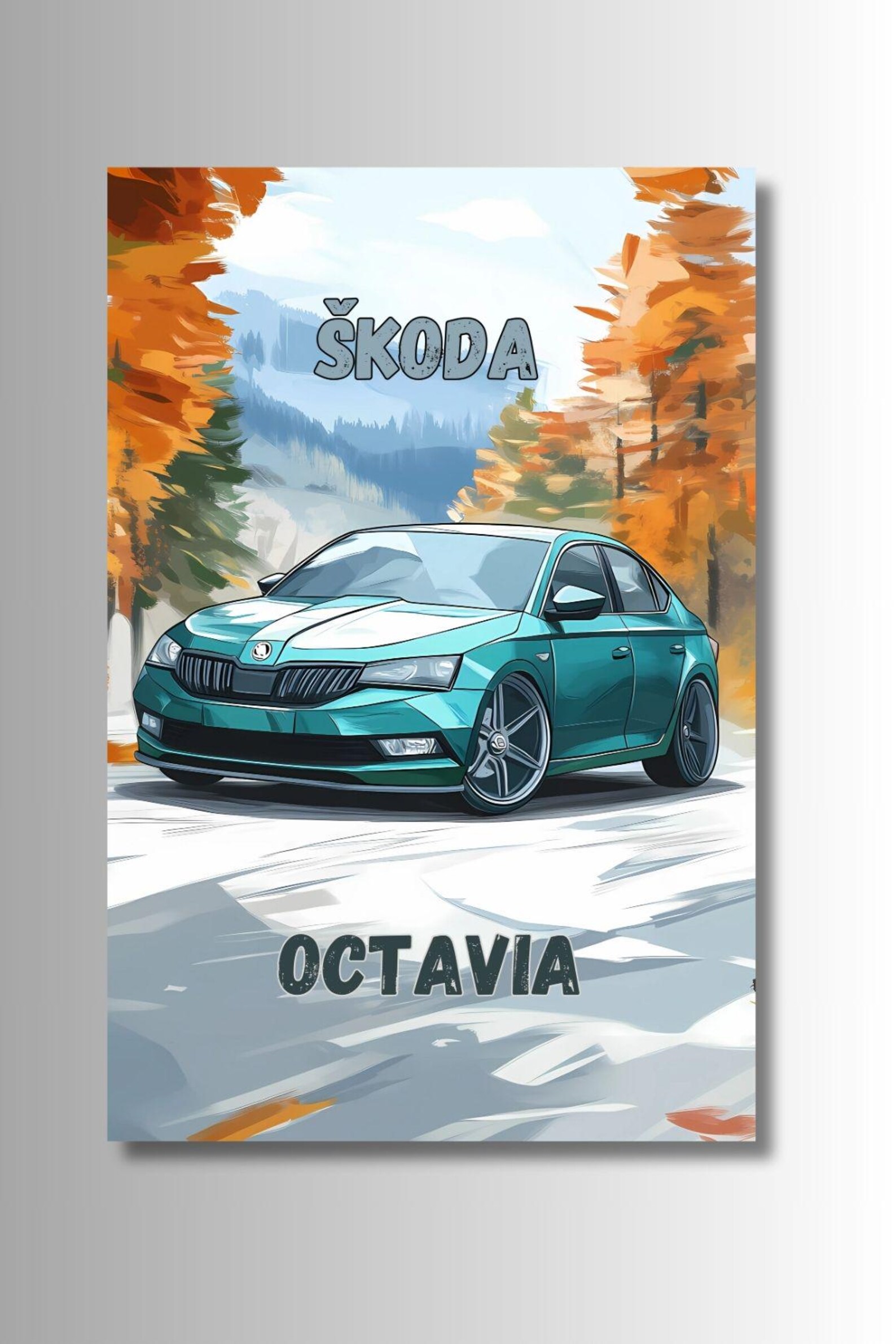 Skoda Octavia, Original Wall Art Poster Decor, Digital Car Poster - Etsy