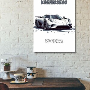 Koenigsegg Regera, Original Wall Art Poster Decor, Digital Car Poster ...