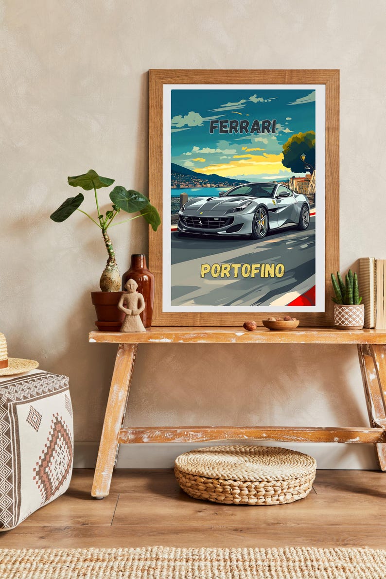 Ferrari Portofino, Original Wall Art Poster Decor, Digital Car Poster ...