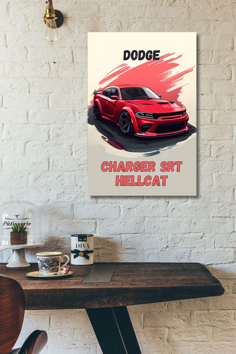Dodge Charger SRT Hellcat, Original Wall Art Poster Decor, Digital Car ...