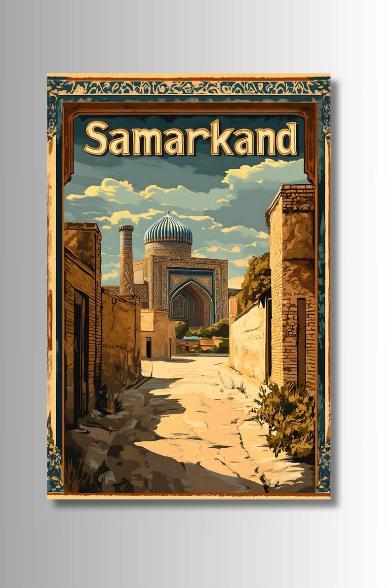 Printable Digital Poster, City, Samarkand, Art Deco - Etsy