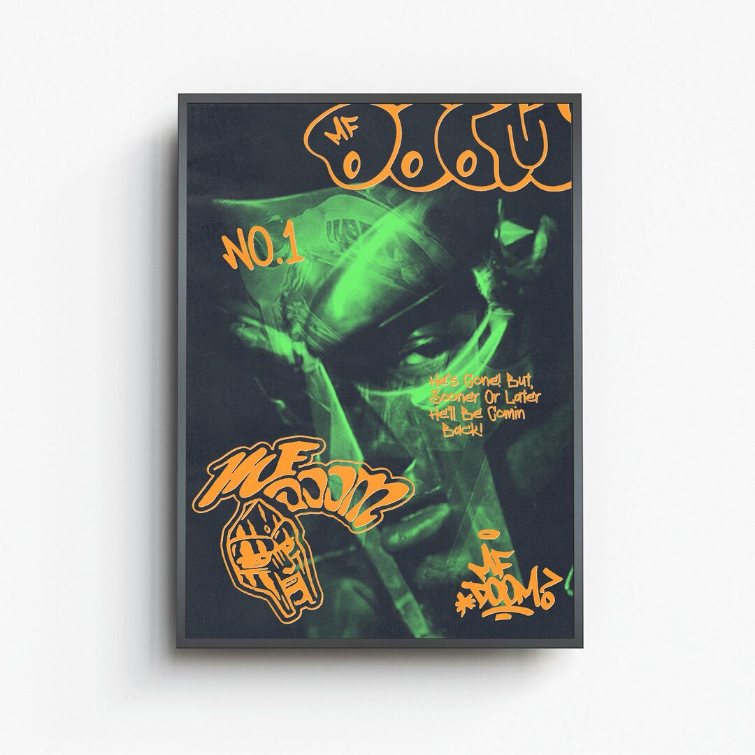 Madvillainy Graffiti - Mf Doom Number.1 | Music Wall Art Vintage Print ...