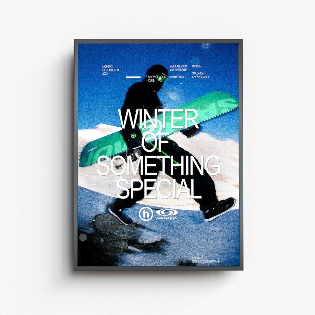 Salomon Hidden - Snowboard Poster Winter Sports | Vintage Fashion Wall ...
