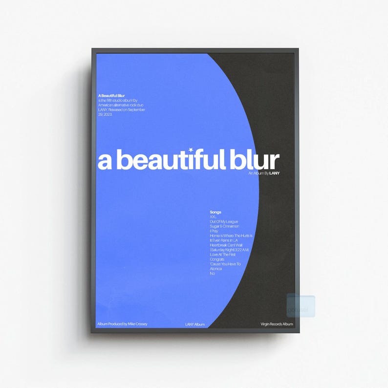 A Beautiful Blur LANY Album Digital Download Poster A3-A2 Size Instant ...