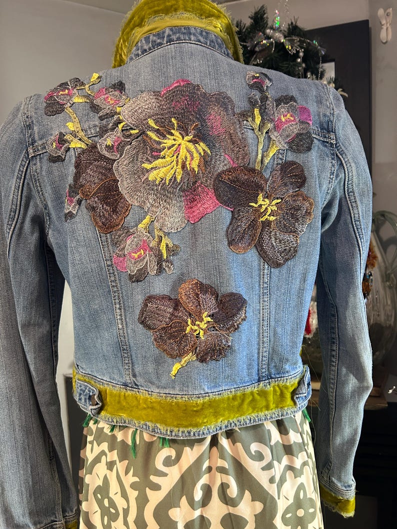 Denim and Velvet Jacket - Etsy