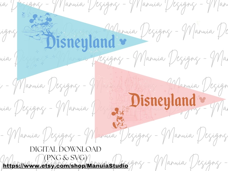 Printable Vintage Mickey Banners, Disneyland Pennants, Mickey Birthday ...