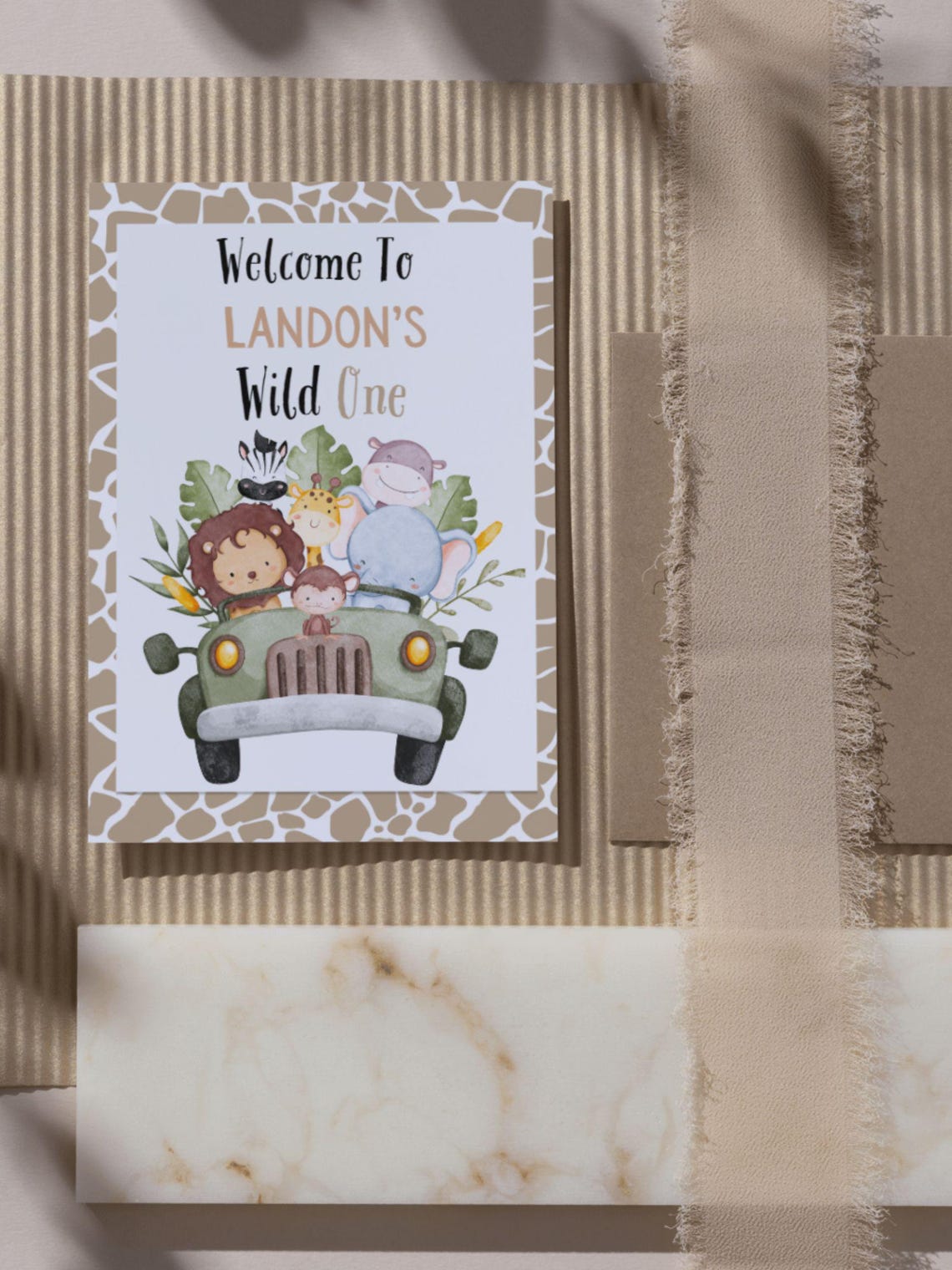 Editable Safari Party Welcome Sign, Birthday Welcome Sign, Wild One ...