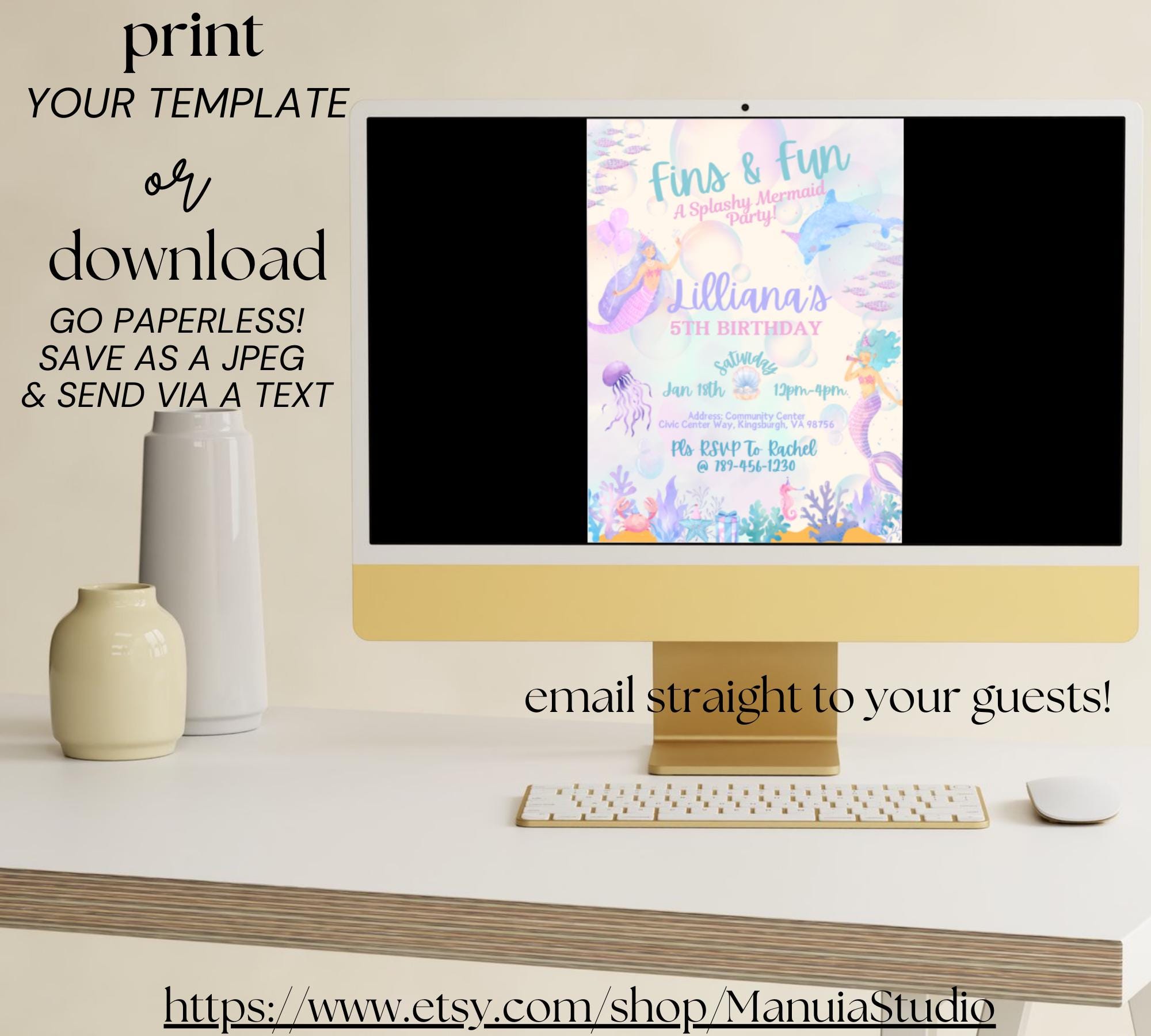 Editable Under the Sea Welcome Sign, Custom Template, Mermaid Birthday ...