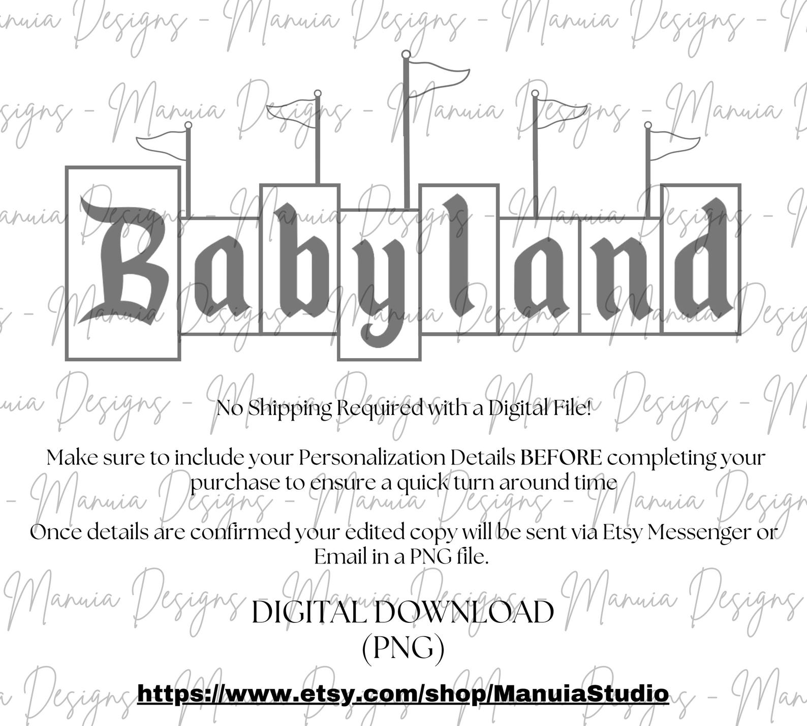 Custom Babyland Sign: Baby Shower Invite (SVG & PNG Digital File) - Etsy