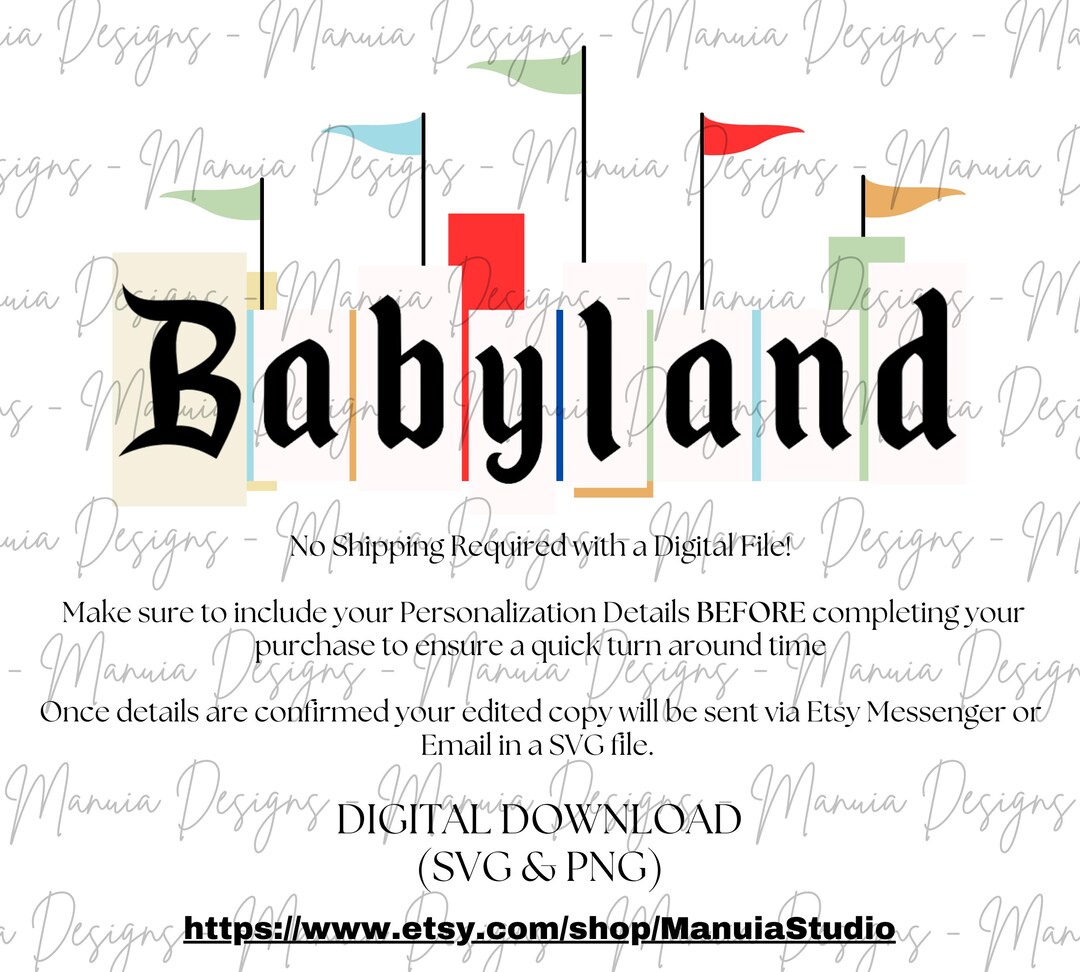 Babyland Sign, Custom Babyland Sign, PNG Digital File Babyland Sign ...