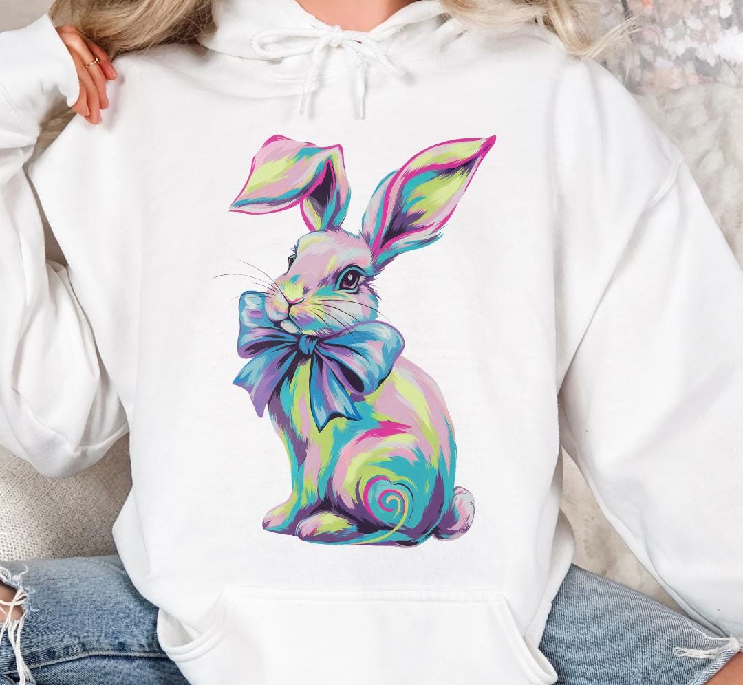 Colorful Easter Bunny PNG Digital Download Pastel Tie-dye Rabbit ...