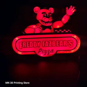 FNAF LED Light Box 5 Nights at Freddy Fazbear Light With Remote - Etsy