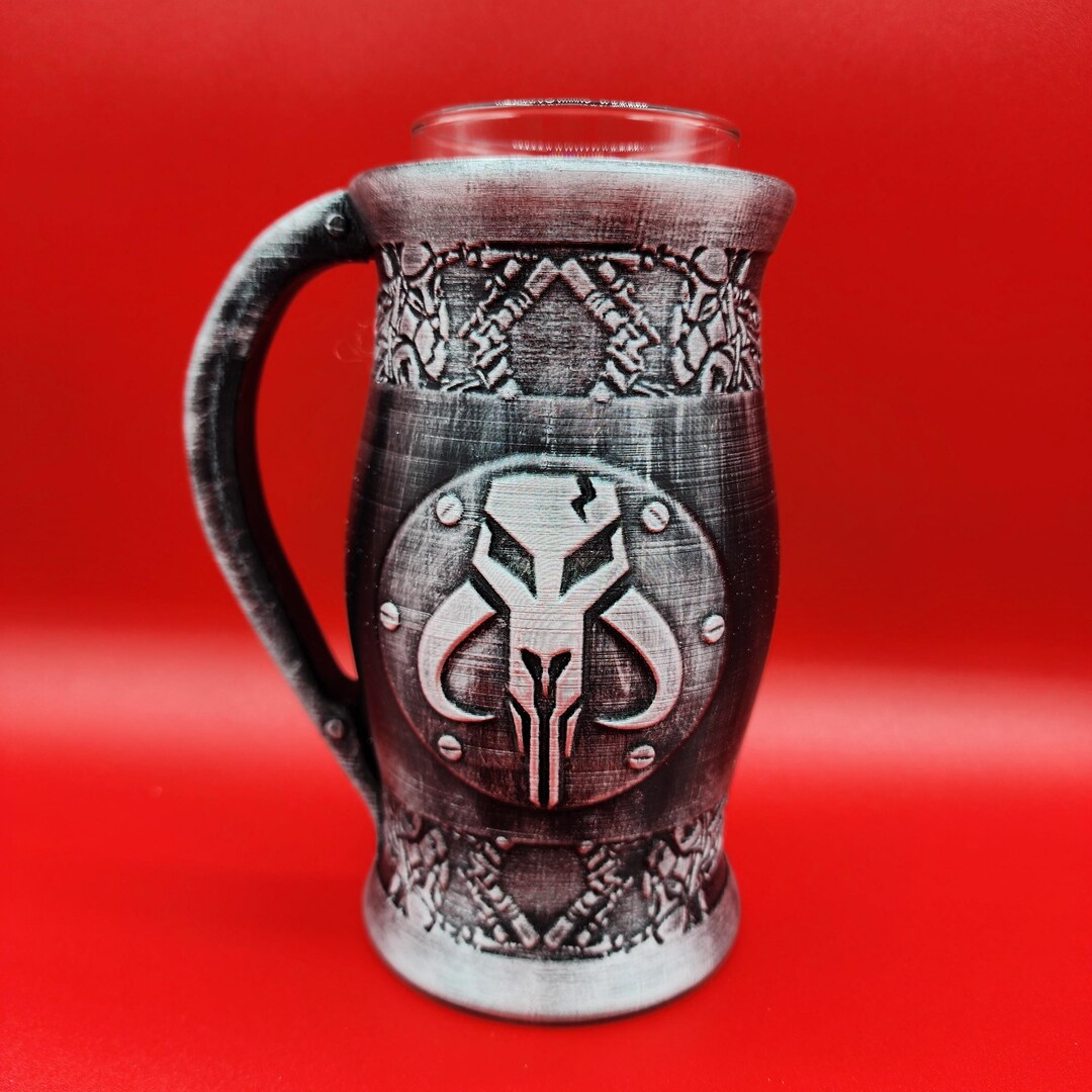 Mandalorian Mug: Star Wars Themed, Hand Painted 3D Print - Etsy