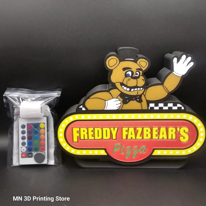 FNAF LED Light Box 5 Nights at Freddy Fazbear Light With Remote - Etsy