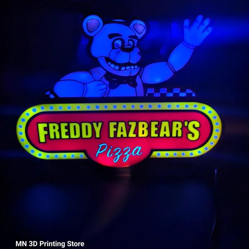 FNAF LED Light Box 5 Nights at Freddy Fazbear Light With Remote - Etsy