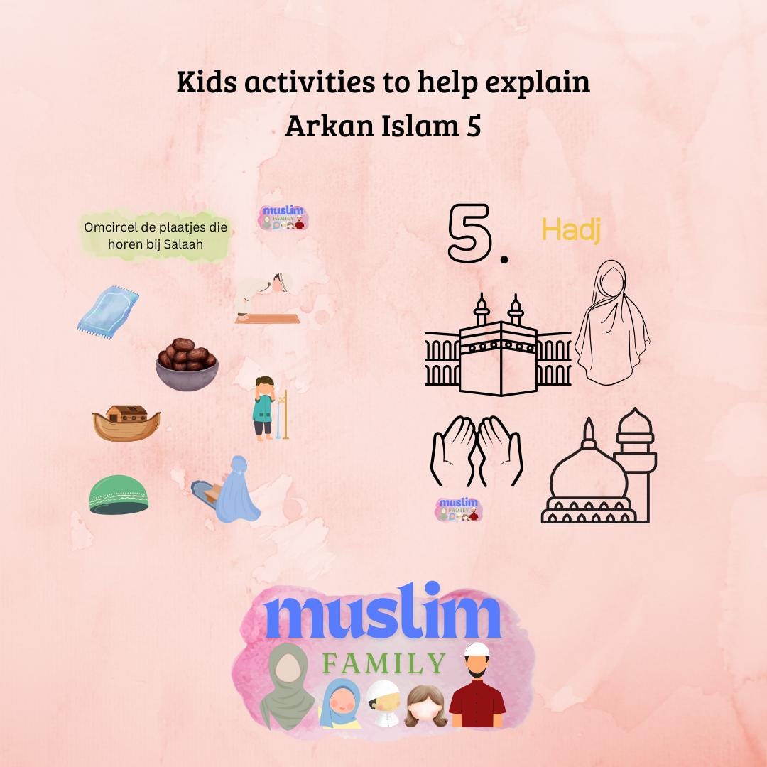 Islamic Toddler Activities: Five Pillars of Islam-arkan Islam 5 english ...