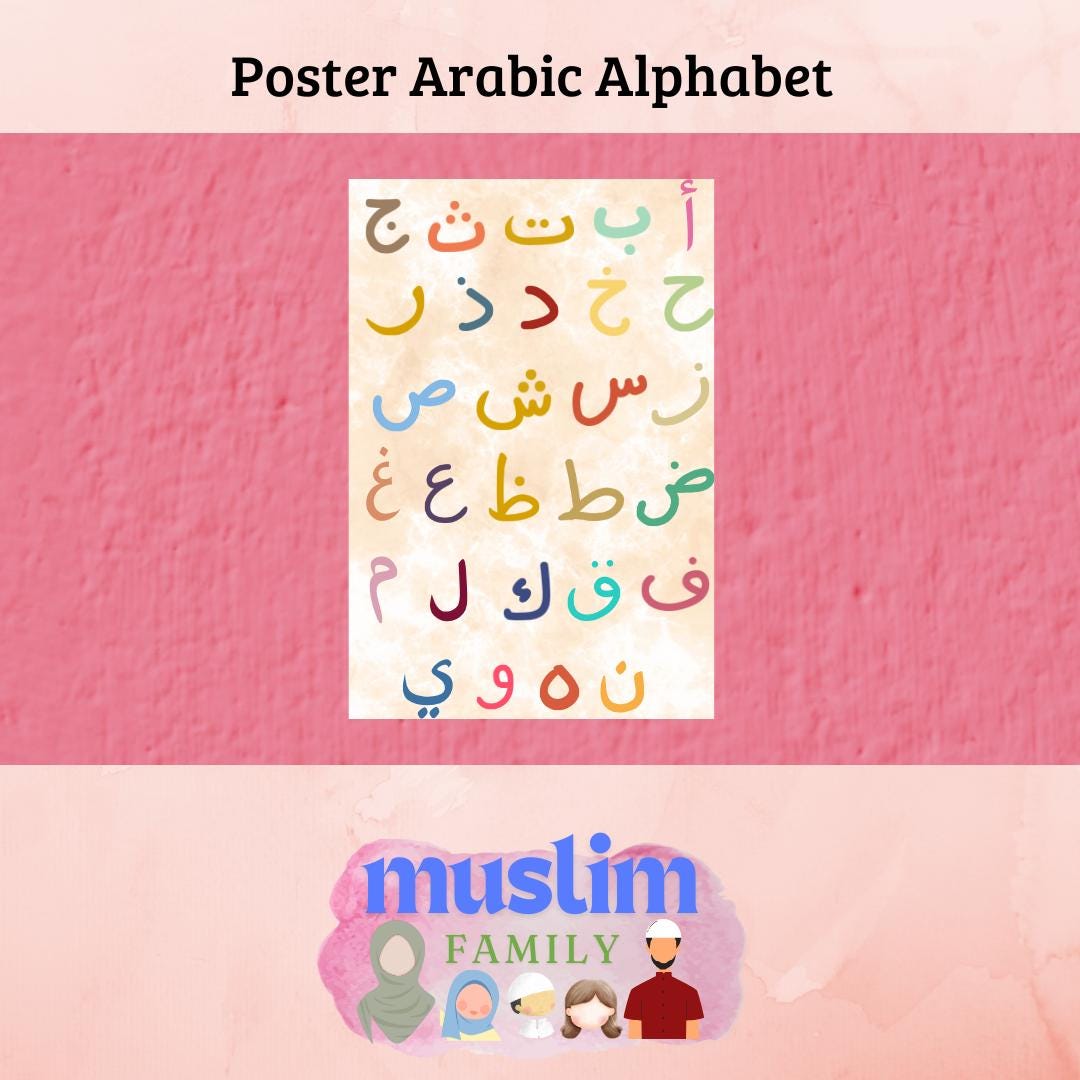 Arabic Alphabet Poster - Etsy