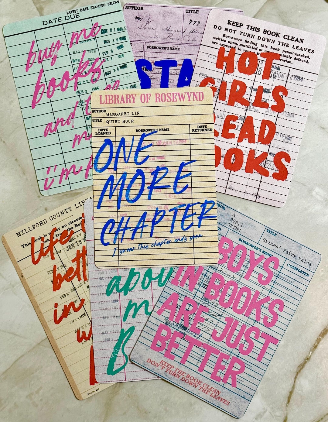 Kindle Library Card Inserts | Bookish Reader Quotes - Etsy