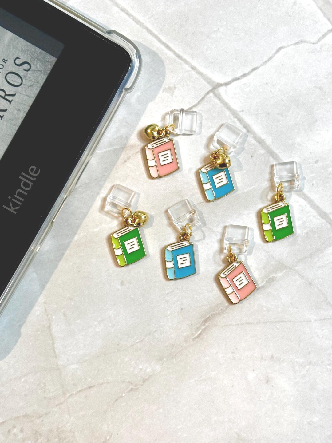 Book Dust Plug Charm for iPhone USB-C Micro USB | Colorful Kindle Port ...