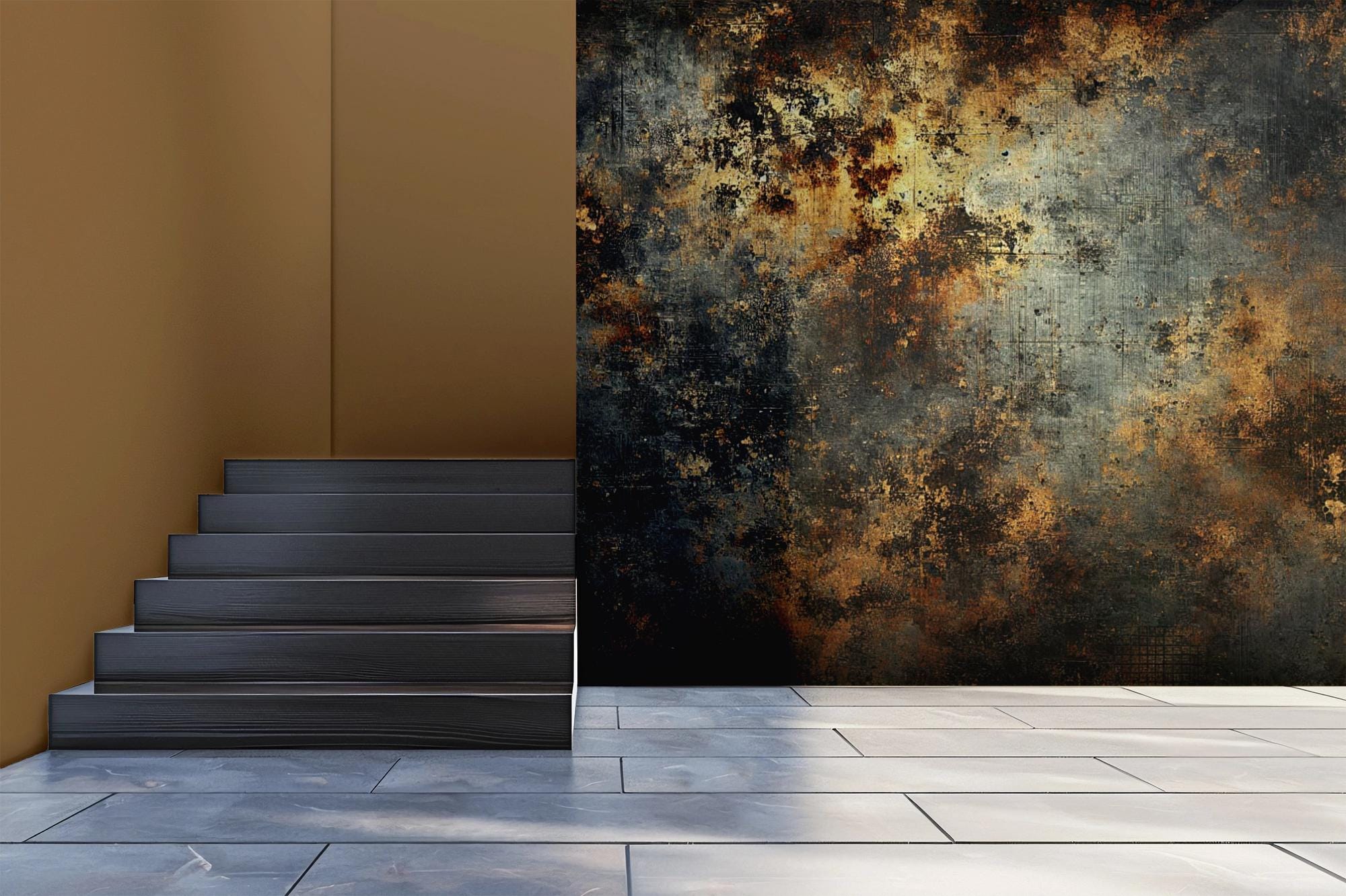 Rustic Industrial Aged Metal Wallpaper | Vintage Textured Wall Decor ...