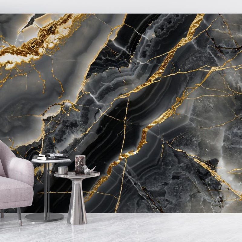 Wallpaper Black & Gold - Etsy UK