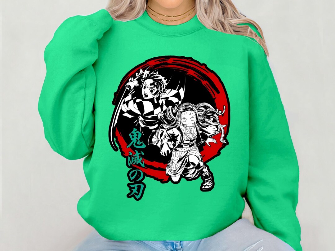 Tanjiro and Nezuko Sweatshirt, Kimetsu No Yaiba Fan Apparel for Adults ...