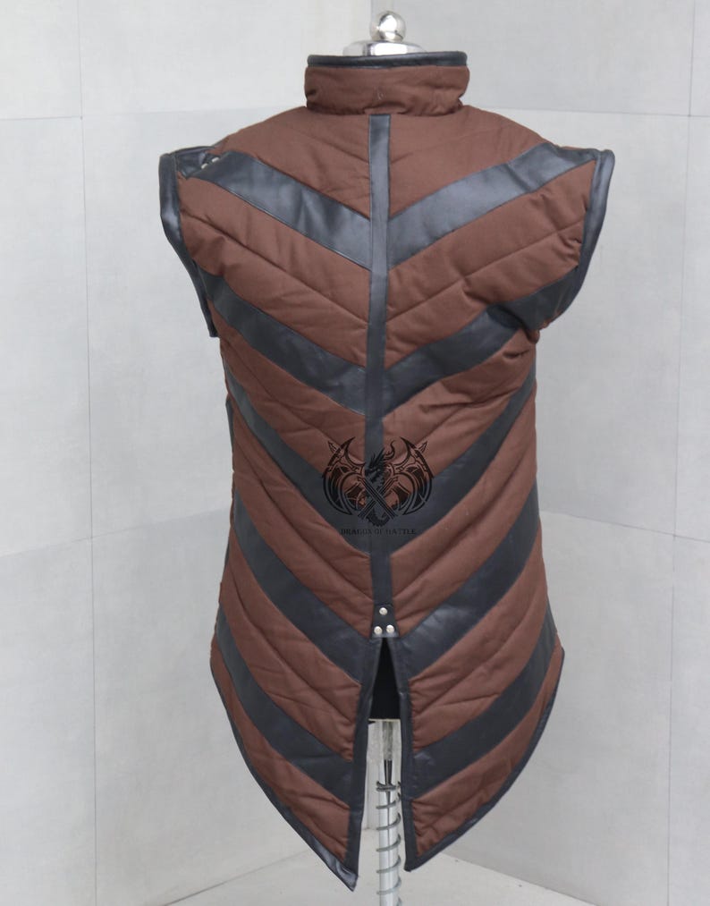 Medieval Style Leather Padded Gambeson, Battle-ready Buckled Gambeson ...