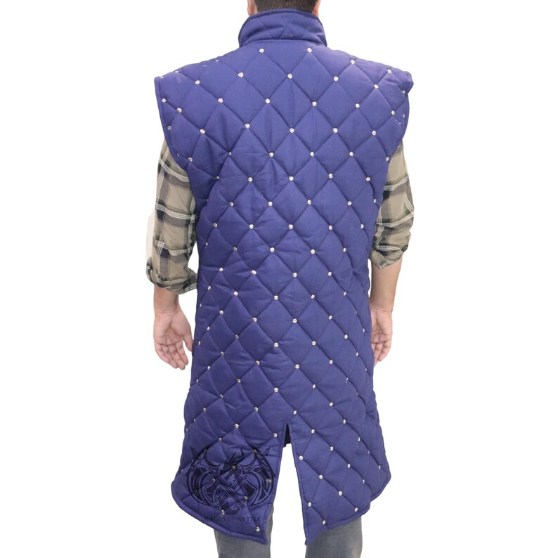 Medieval Quilted Gambeson With Leather Strap Fastenings – Sleeveless ...