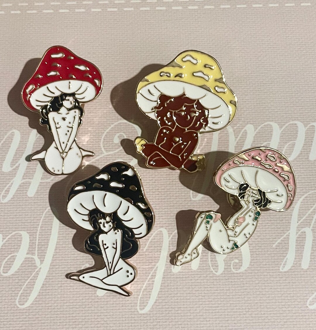 Mushroom Women -feminist Cottagecore- Enamel Pin - Etsy