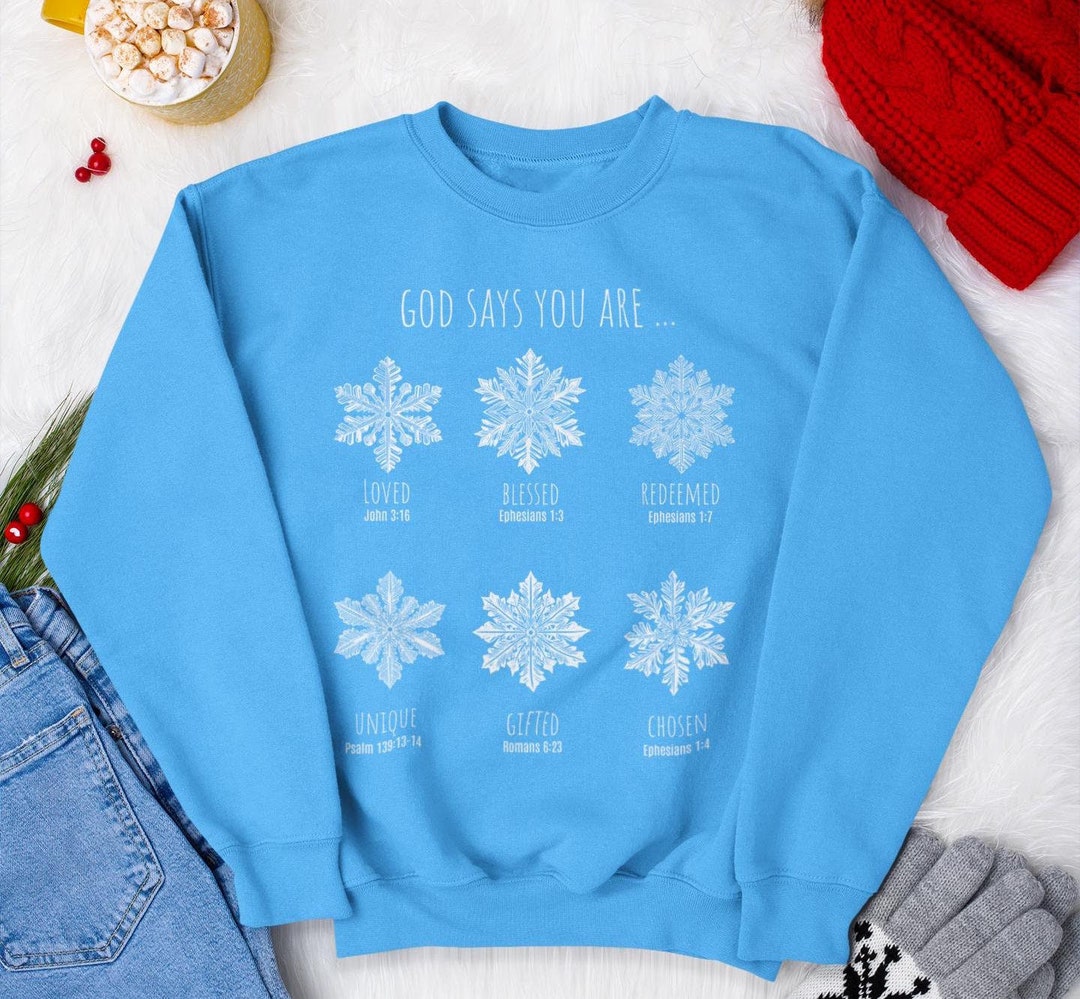 Snowflake Bible Verse Christian Unisex Sweatshirt, Religious Gift for ...