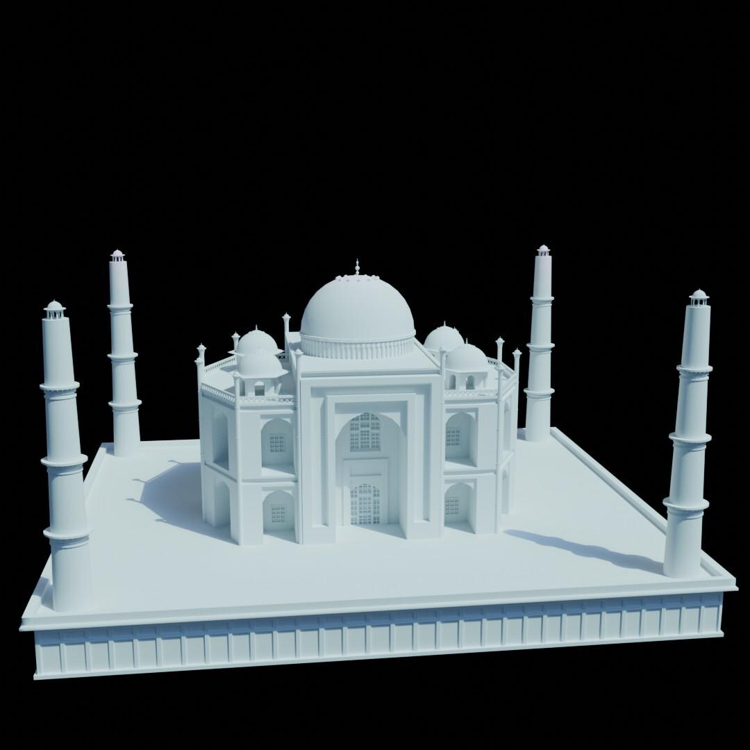Taj Mahal STL File High-detail 3D Model of the Iconic Monument for 3D ...