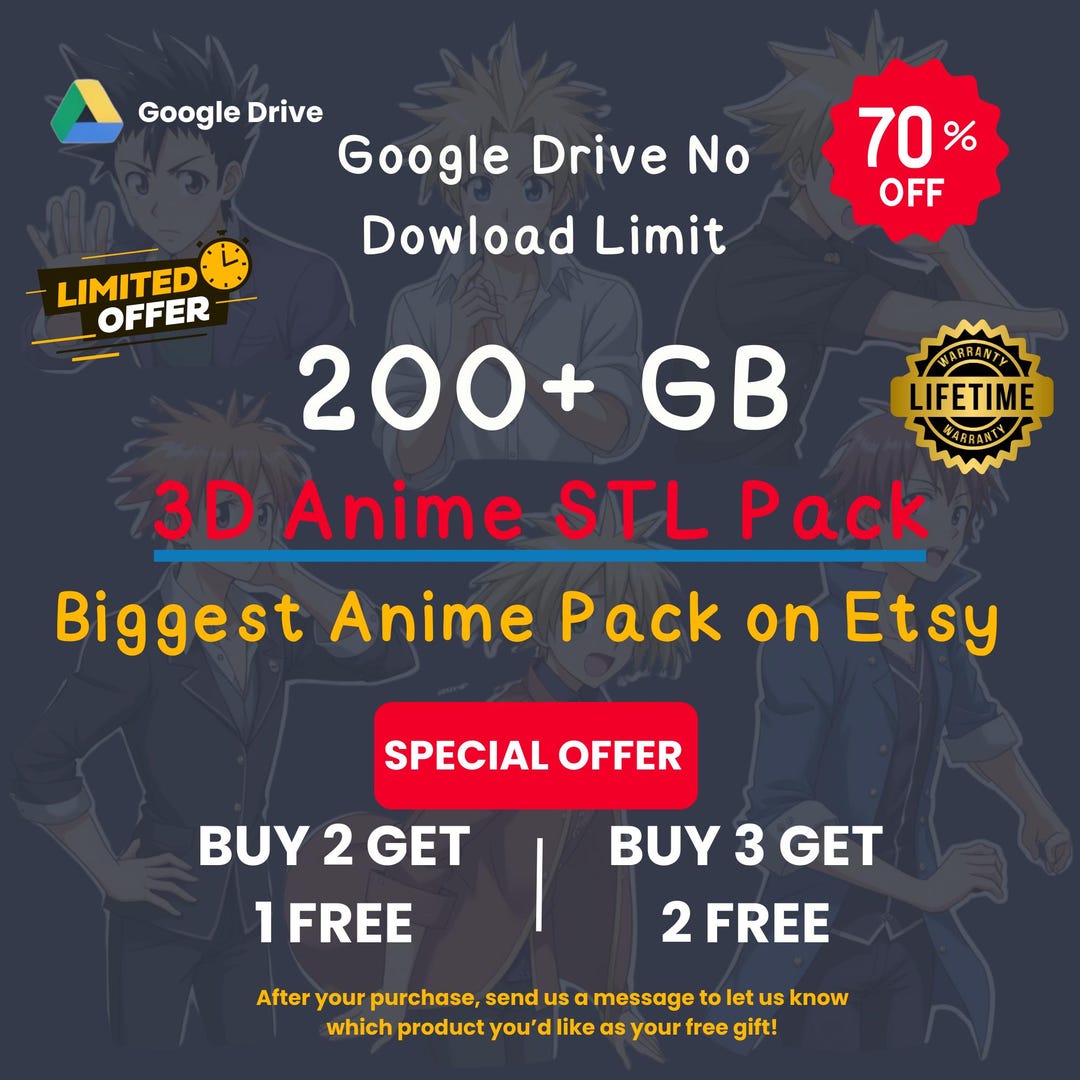 200GB Anime STL Mega Pack 3D Print Models NSFW & SFW Figures Google ...