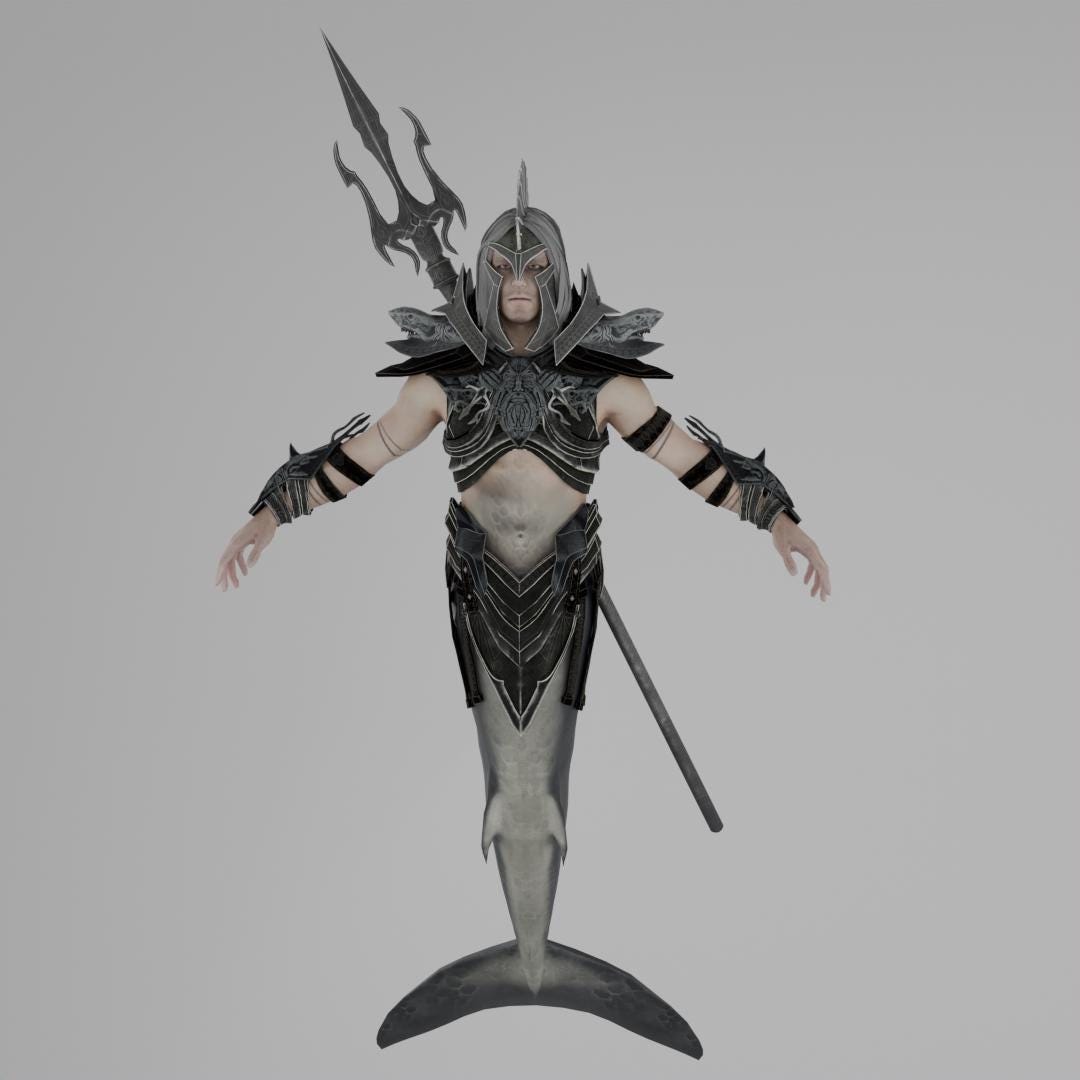 Atlantis Warrior STL File 3D Printable Mythical Warrior Miniature ...