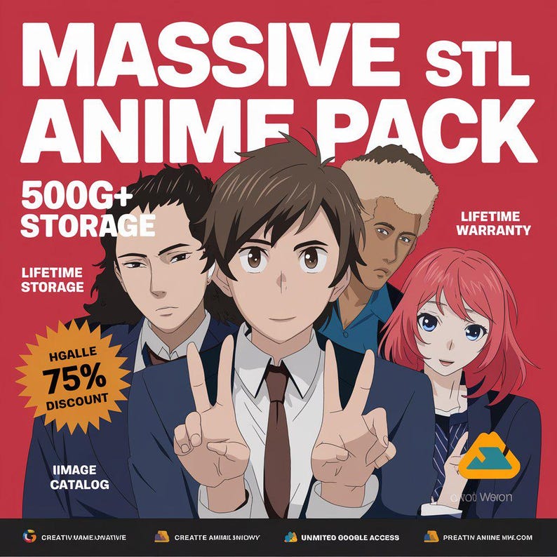 Massive ANIME STL Files for 3d Printing, Instant Download Drive Link ...