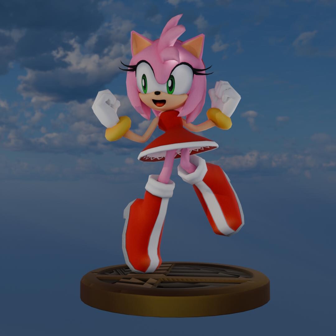 Amy Rose STL File 3D Printable Model Sonic the Hedgehog Character ...