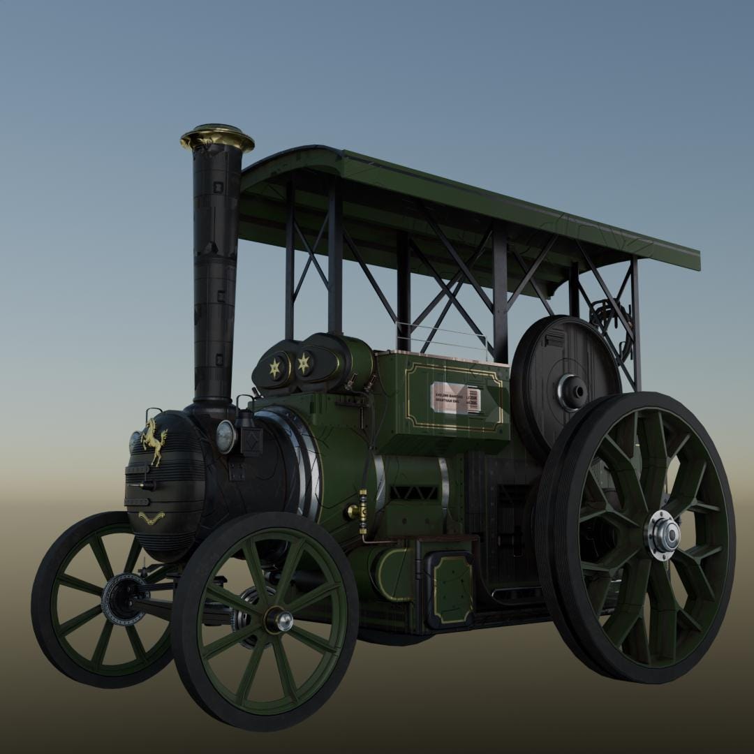 Steam Tractor STL File Vintage 3D Printable Model Antique Farming ...