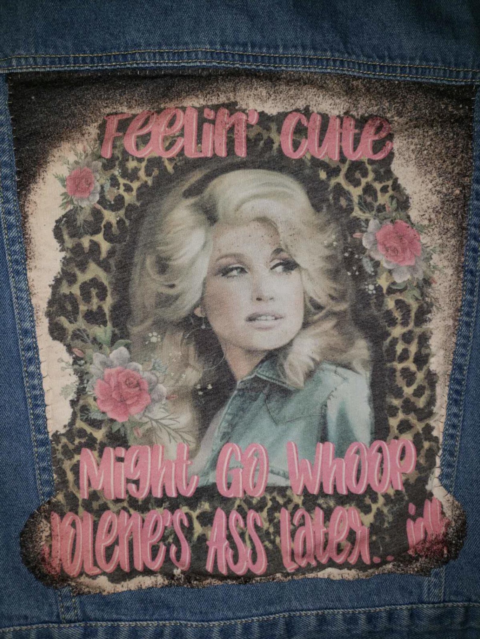 Dolly Parton Feelin' Cute Denim Vest Size Large - Etsy