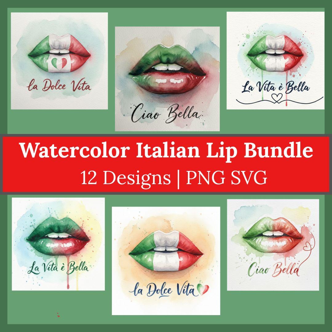 Italian Lips SVG PNG Bundle | Italian Sayings Digital Download | Ciao ...
