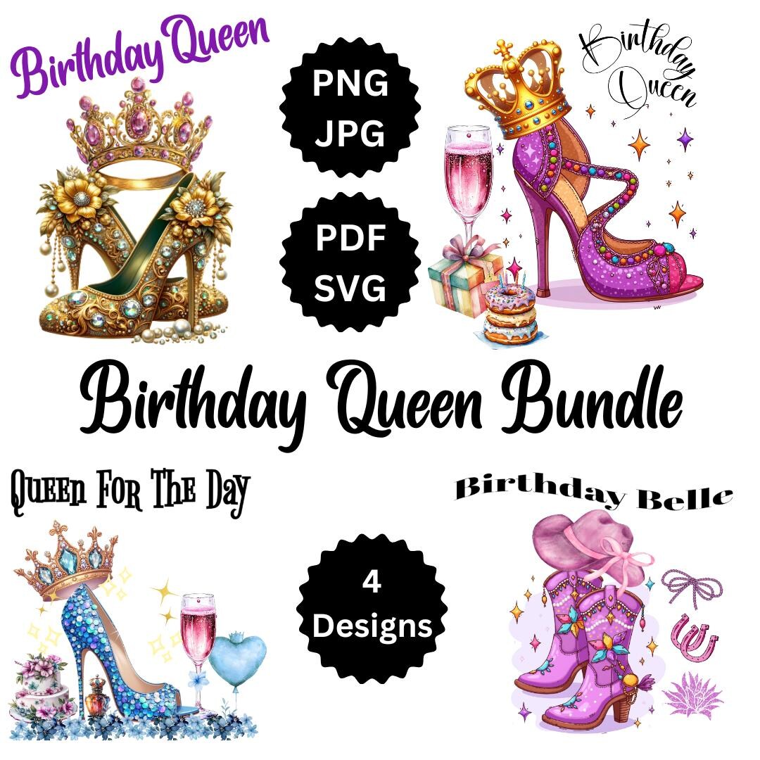 Birthday Queen Graphic Bundle: T-shirts, Mugs, Decor (digital Download ...