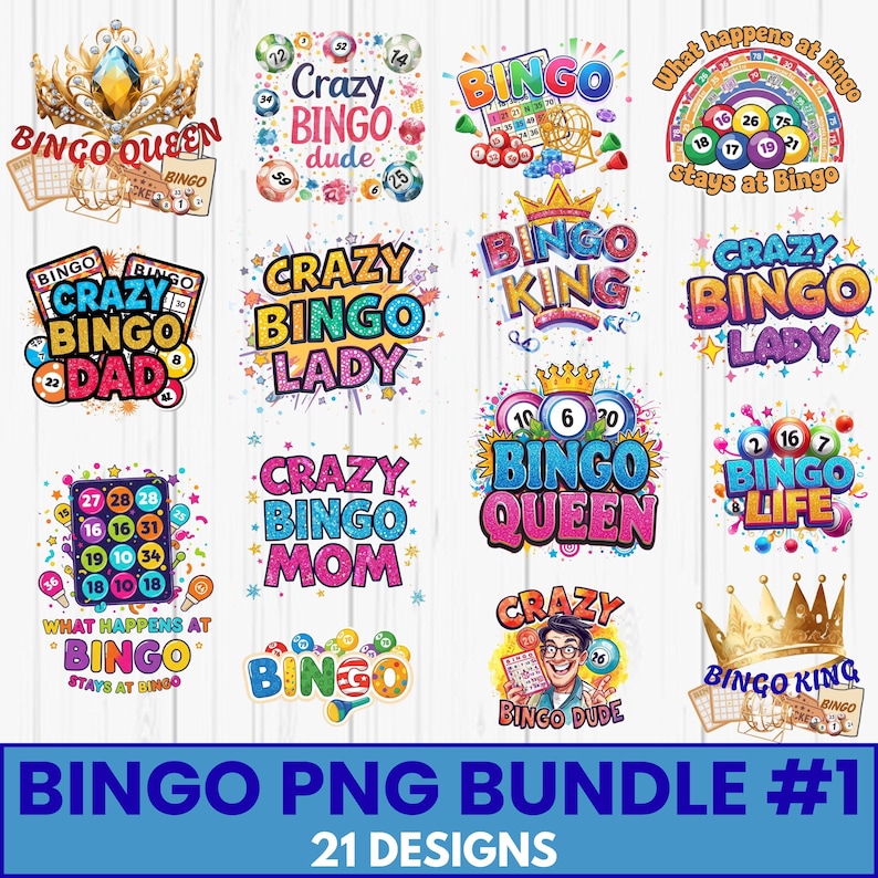 Funny Bingo Sayings PNG Bundle | Craft & Sublimation Designs (digital ...