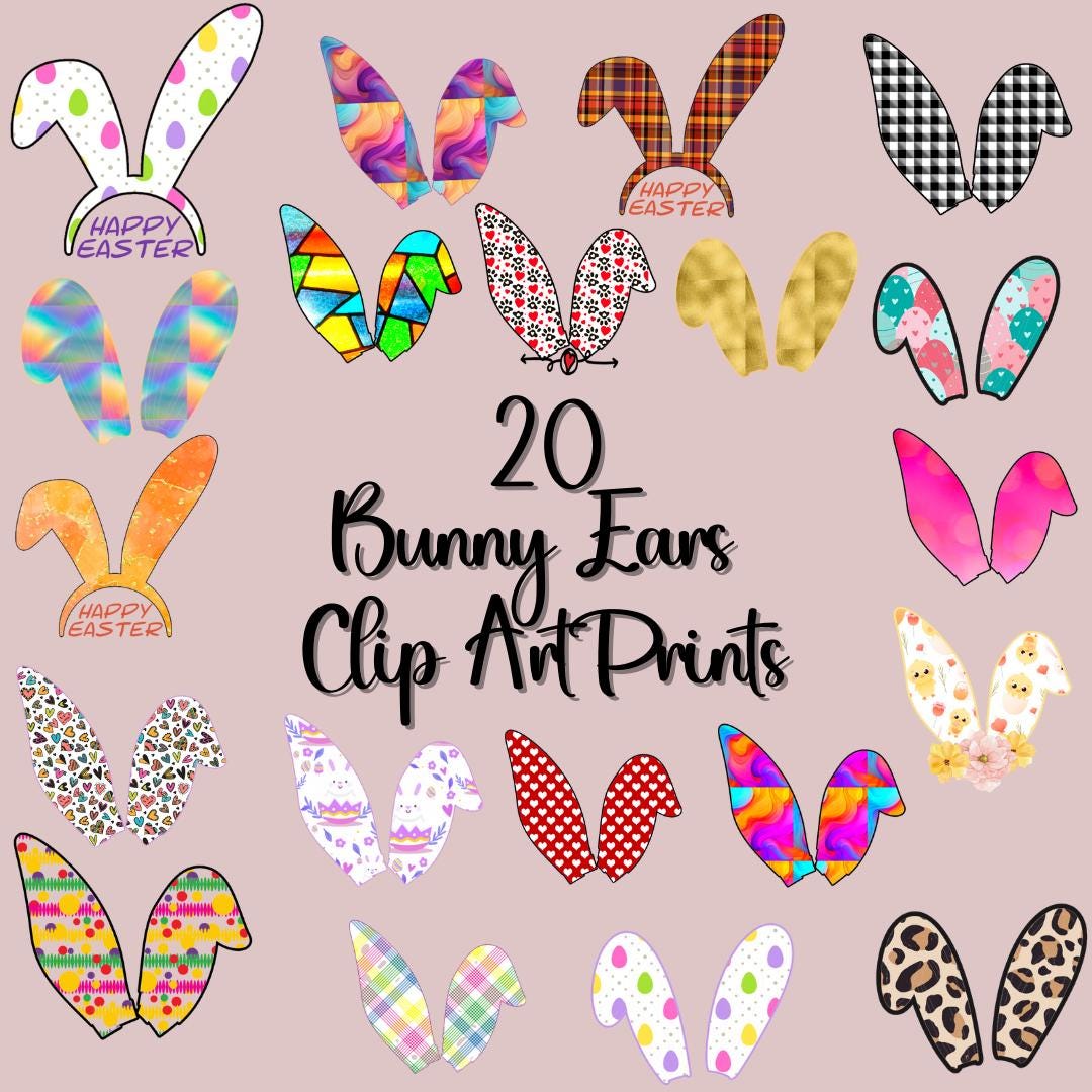 Easter Bunny Ears Clipart Digital Download - Bunny, Easter, Sublimation ...
