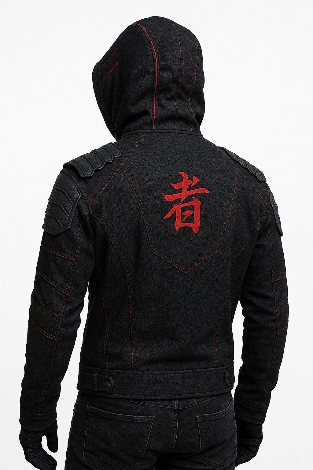 Cyberpunk 2077 Jacket - Futuristic Black Denim Techwear Coat - Gothic ...