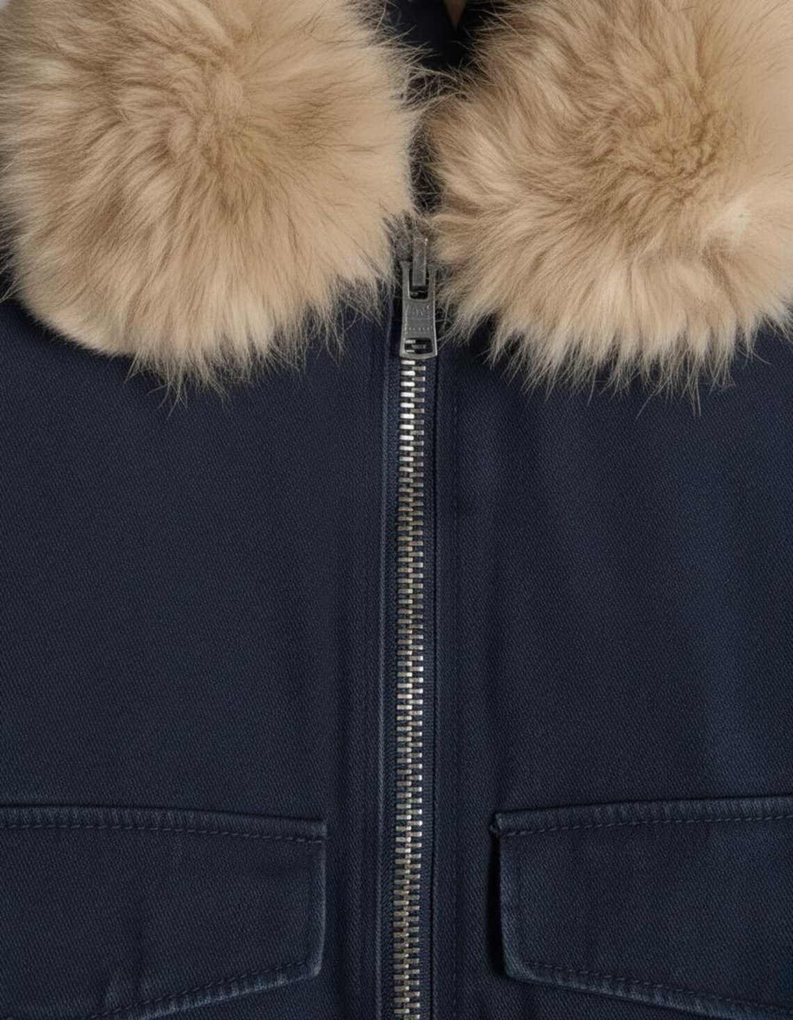 Canvas Bomber Jacket With Faux Fur Collar – Boxy Fit Aviator Workwear ...