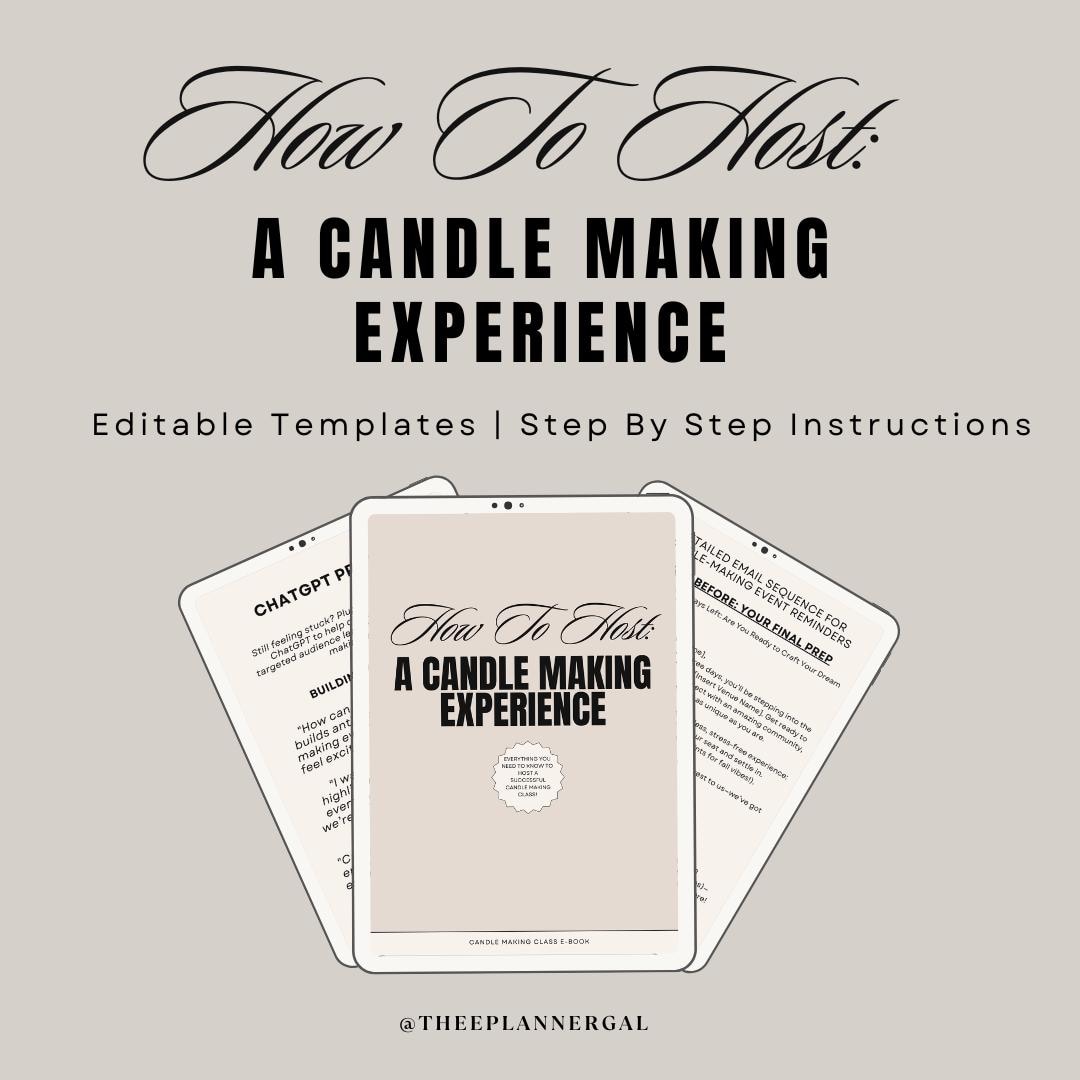 Candle Making Class E-book, Candle E-book, How to Host A Candle Making ...