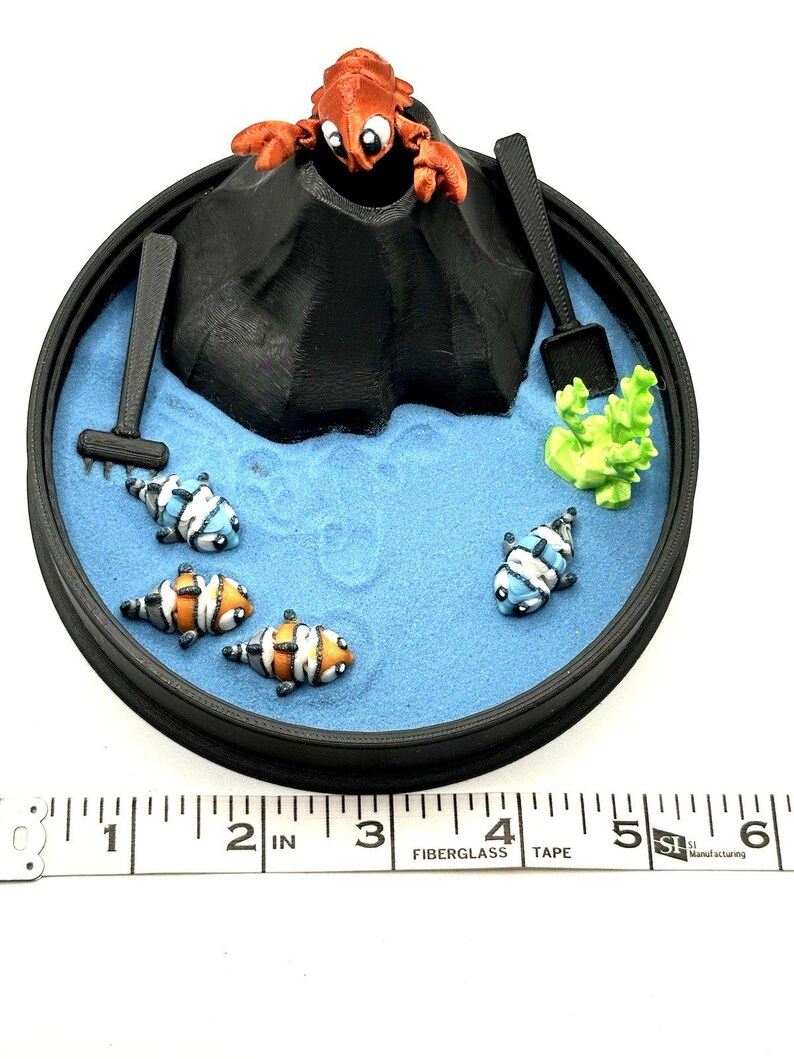 Mini Ocean Zen Garden 3D Printed Desk Decor Fine Sand Garden Stress ...