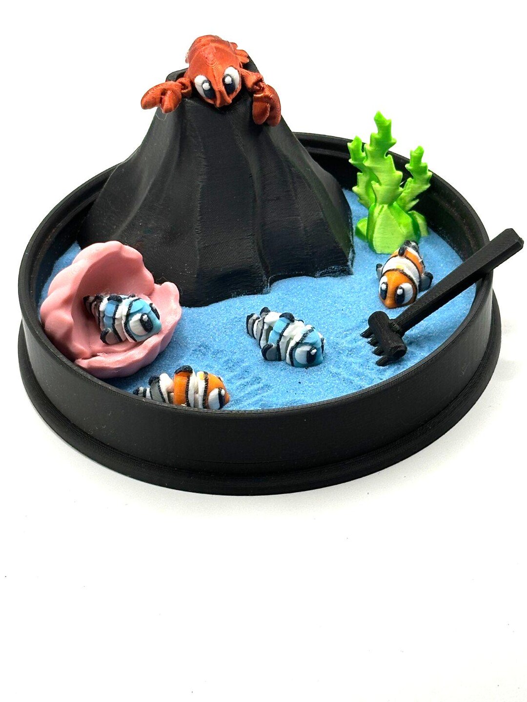 Mini Ocean Zen Garden 3D Printed Desk Decor Fine Sand Garden Stress ...