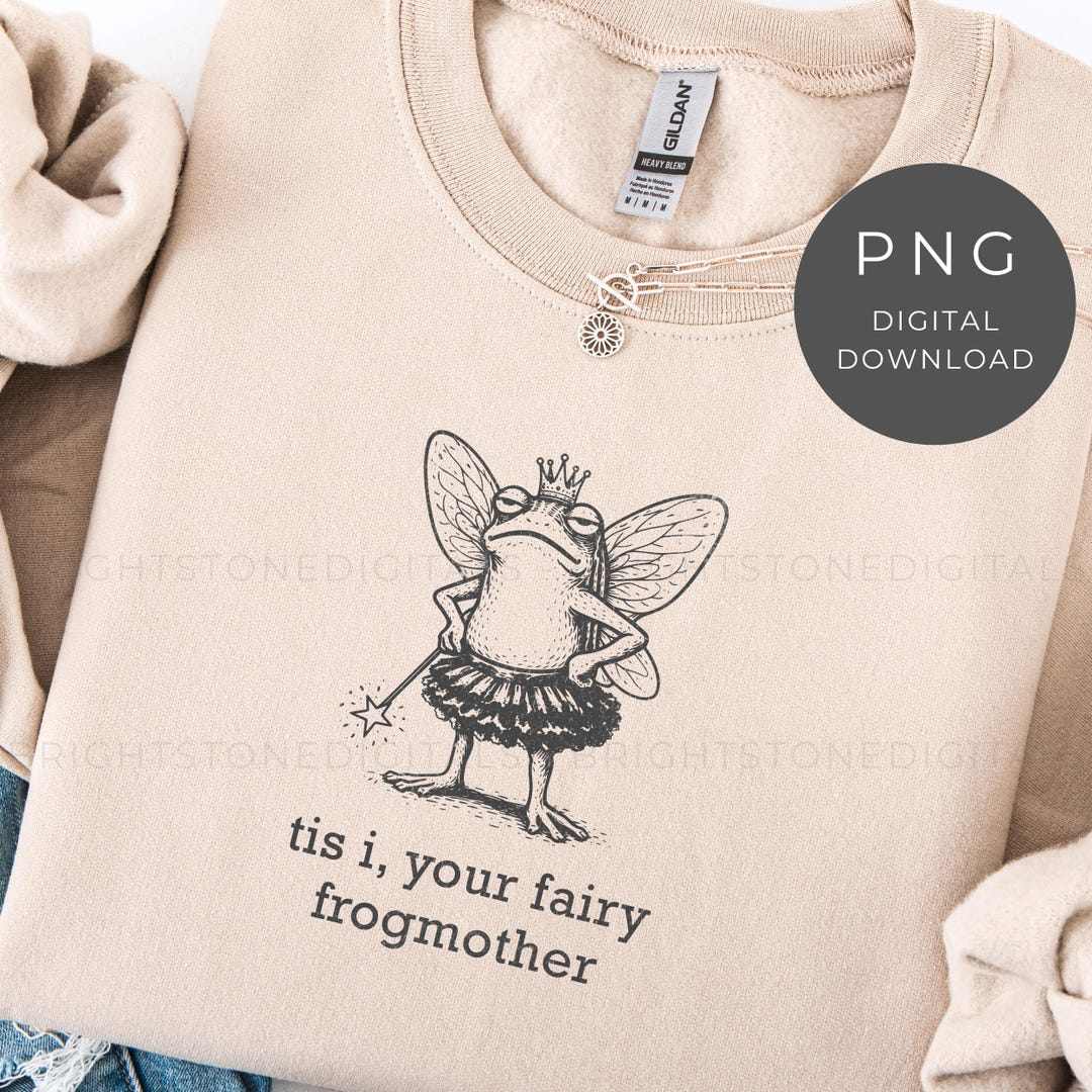 Fairy Frog PNG: Vintage Fairycore Frog Shirt Design, Funny Fairy ...