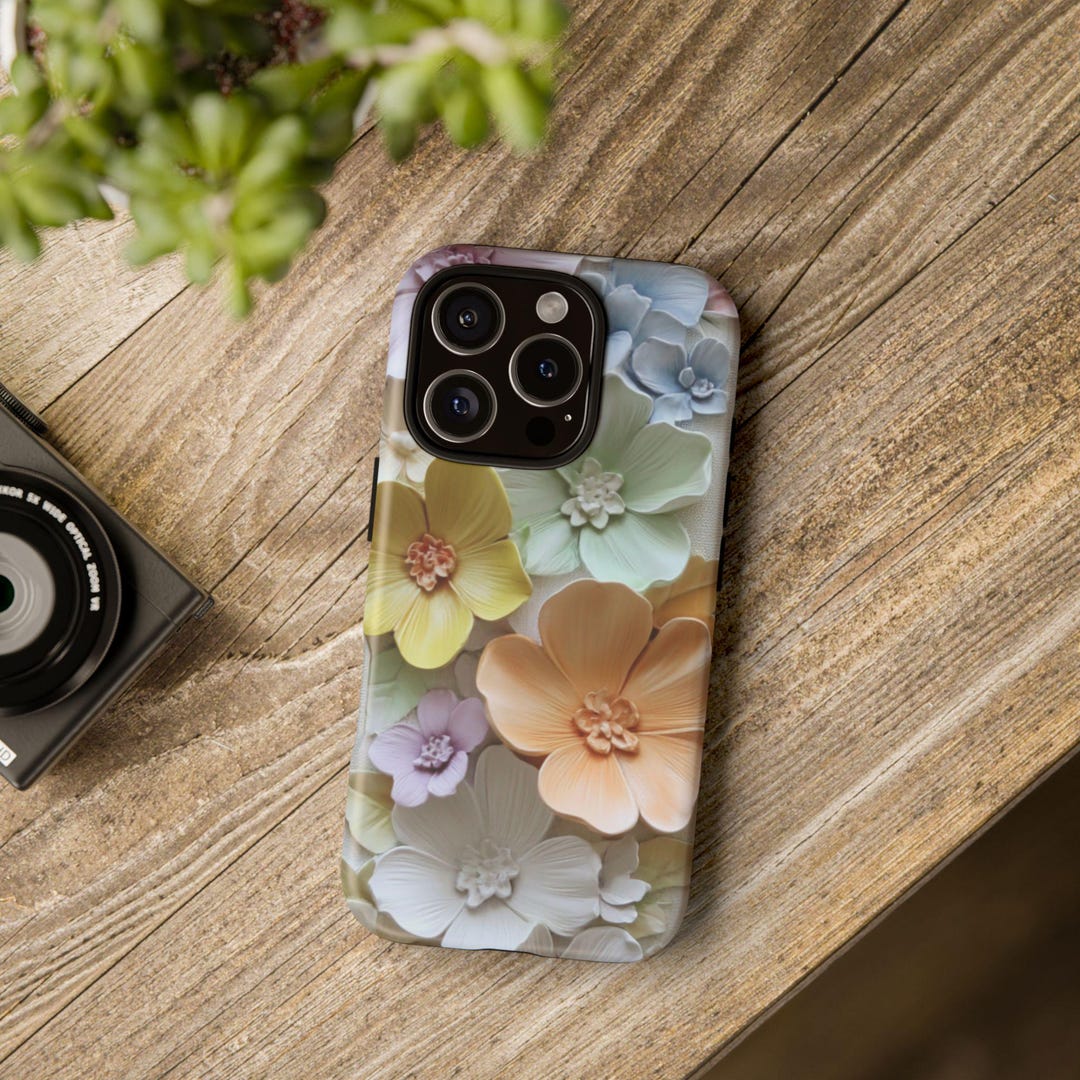 Pastel Flower Tough Case - Floral Phone Cover, Colorful Protective Case ...