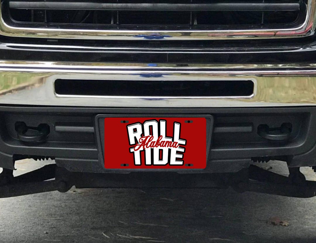 Alabama Roll Tide Vanity Plate - Custom ALABAMA Tag, Crimson Tide Tag ...
